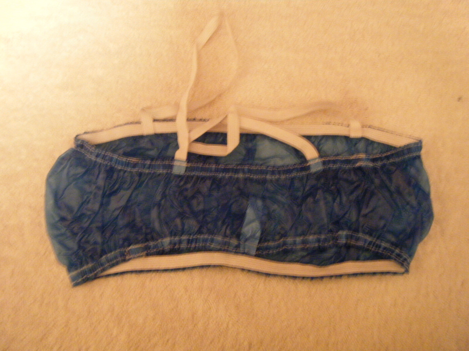 BLUE PVC VINYL BRA / TOP. S, M , L , TUBE TOP, POOL WEAR , CLUB WEAR ...