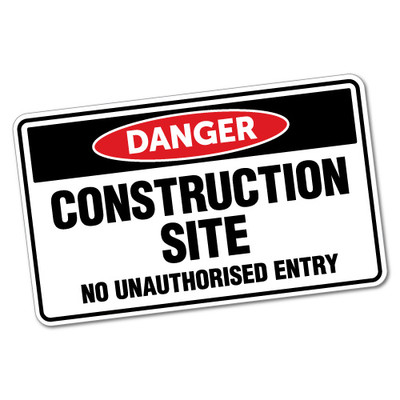Danger Construction Site Sticker Decal Safety Sign Car Vinyl #6410ST | eBay