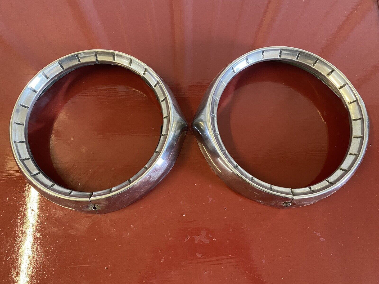 1954 Chevy HEADLIGHT BEZELS RINGS Original GM Stainless pair | eBay