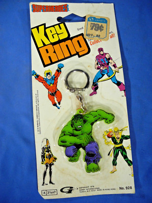 Vintage 1979 Gordy Super Heroes *Hulk* Key Ring *NEW IN PACKAGE* | eBay