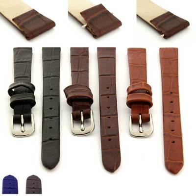Open Ended Women's Genuine Leather Watch Strap Band 8 10 12 14 Croco ES ...