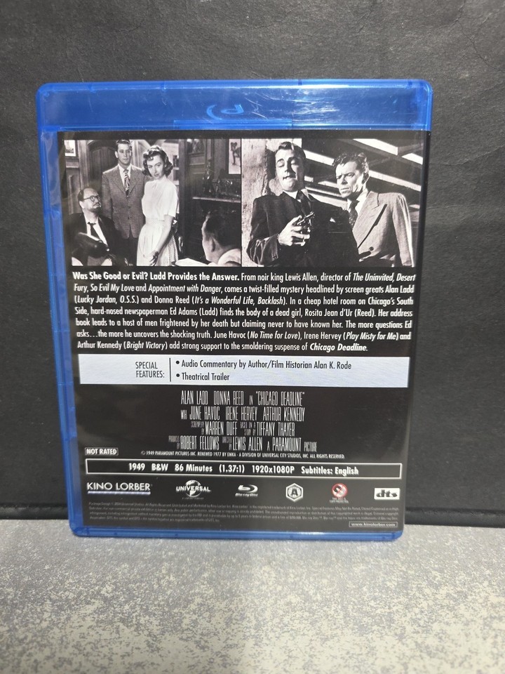 Chicago Deadline Blu-ray Alan Ladd Donna Reed, Kino Lorber, Like New ...