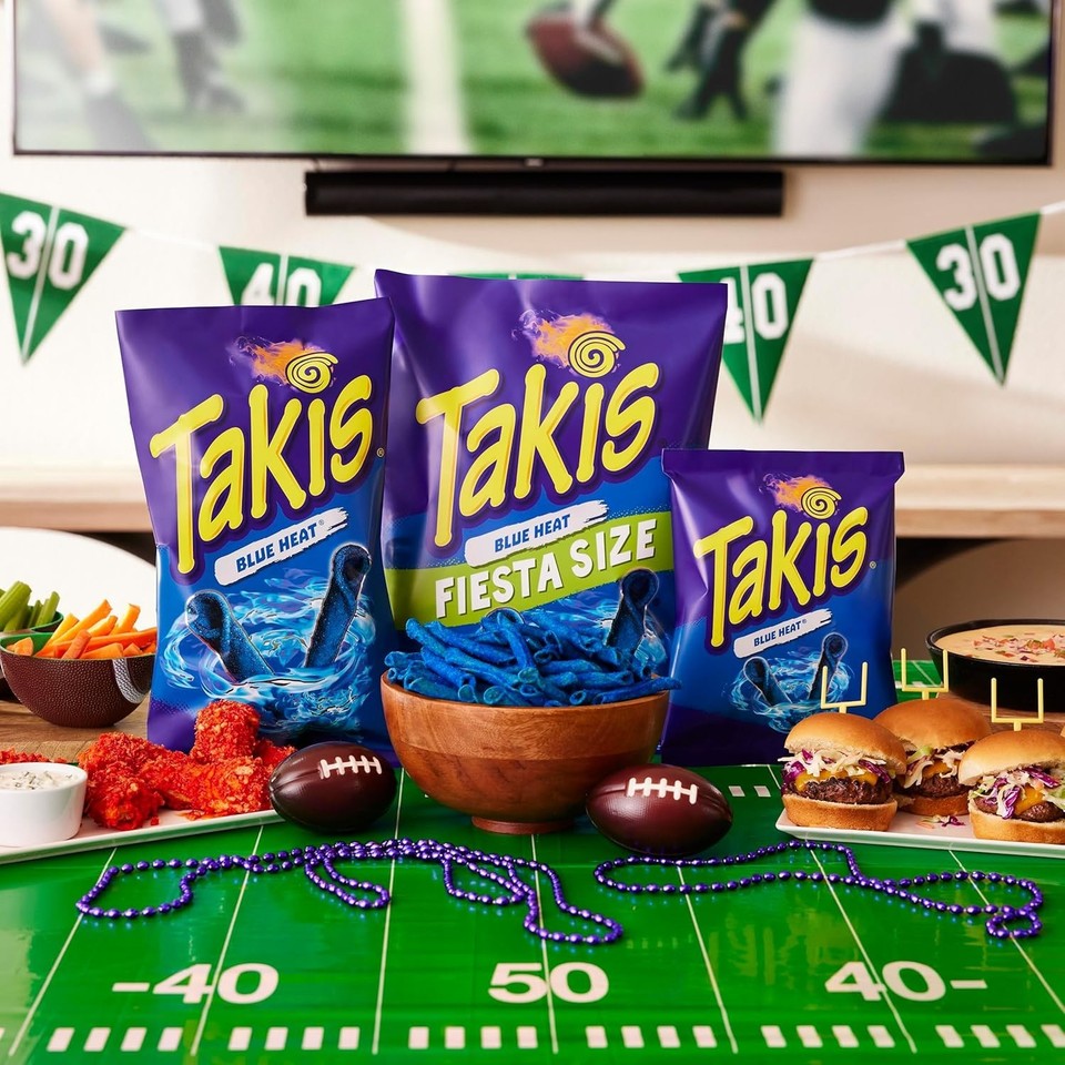 Takis Blue Heat 17 oz Fiesta Size Bag, Hot Chili Pepper Flavored ...