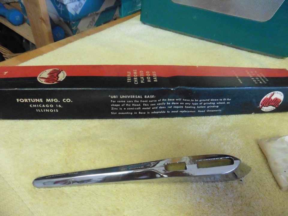 Gleam triple chrome hood base 1941 53 ford 49-51 Chevy 1951 plymouth ...
