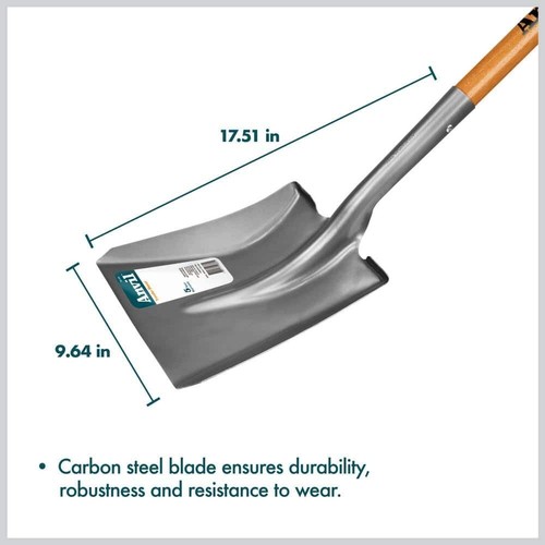 47 in. Wood Handle Carbon Steel Transfer Shovel, Durable Garden and ...