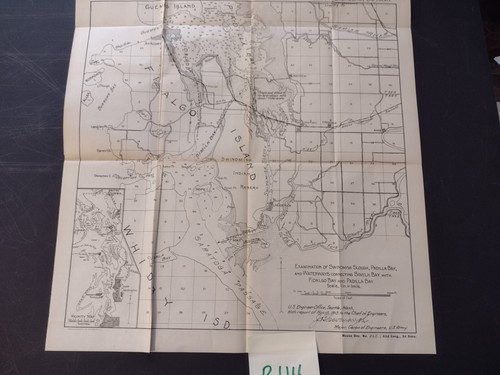 1913 Padilla Fidalgo Island Similk Bay WA Army Engineering Sketch Map ...