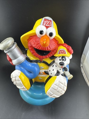 Vtg Mattel SPIN&SPRAY ELMO Firefighter Dalmatian Outdoor Hose water ...