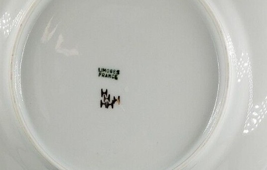 6 Limoges Floral rim trimmed 7.5" Salad Plates France HHHHH MARK ...