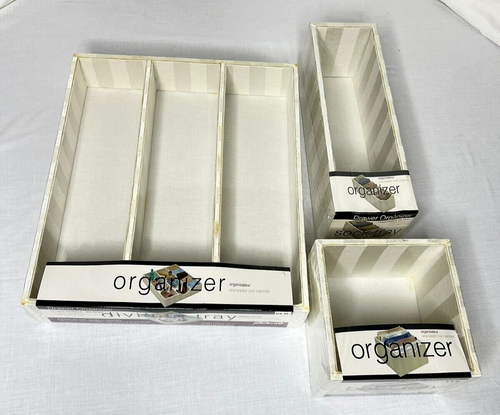 3 TRAYS SOCK STOCKINGS BRIEF PANTIES DIVIDED TRAY DRAWER ORGANIZER NOS ...