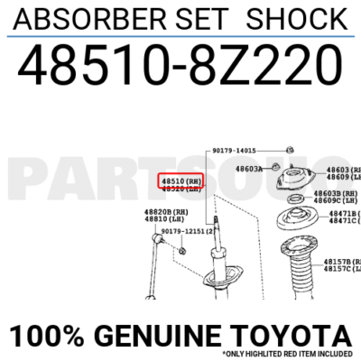 485108Z220 Genuine Toyota ABSORBER SET SHOCK 48510-8Z220 | eBay