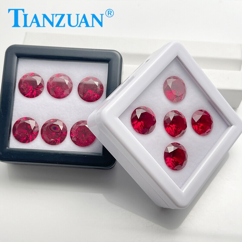 5# Lab Grown Ruby Round shape Synthetic Corundum loose Gemstone with ...