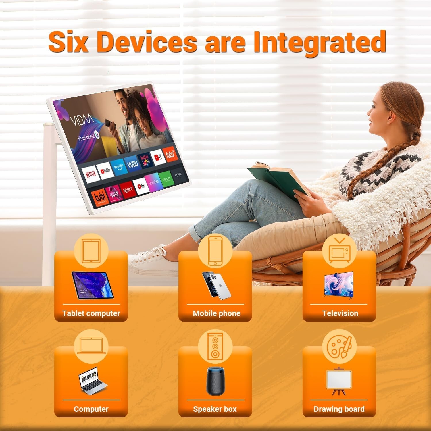 22 Inch 1080p Portable Touch Screen Monitor Rollable Tablet TV with ...