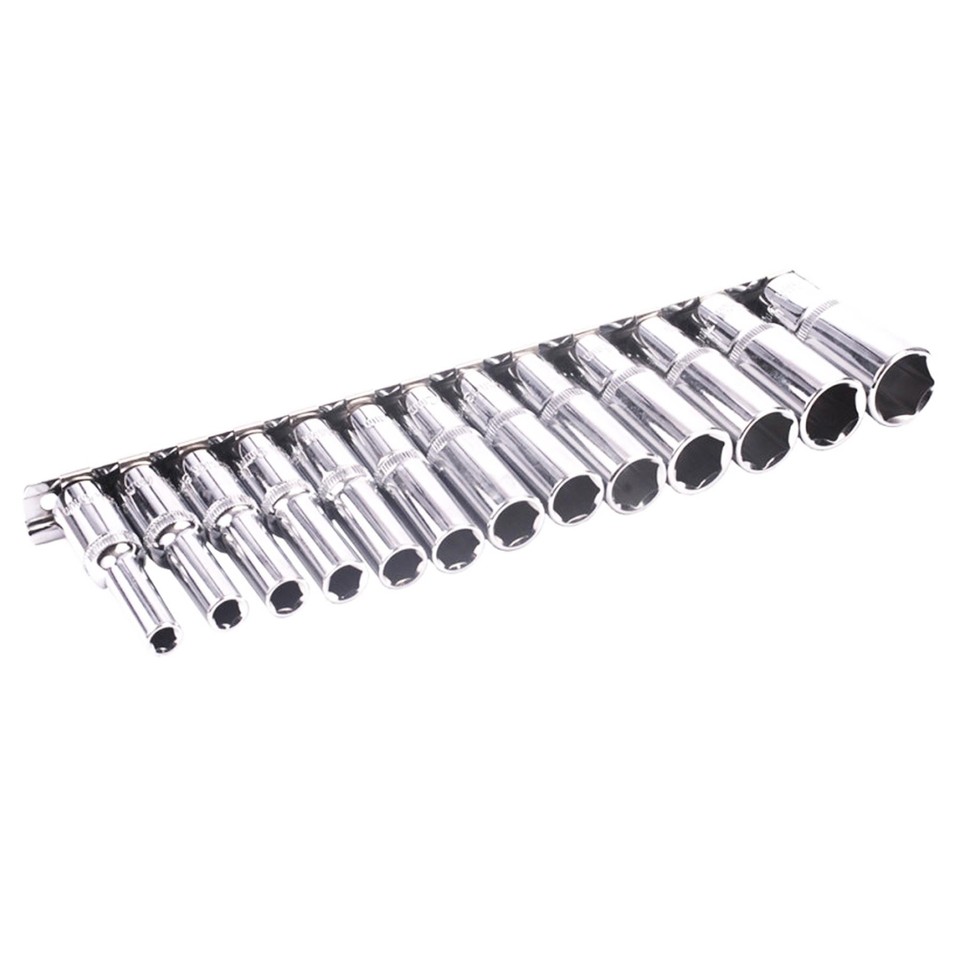 Bluespot 3/8" Metric Deep Socket Set Long Reach Sockets On Rail Drive 6 ...