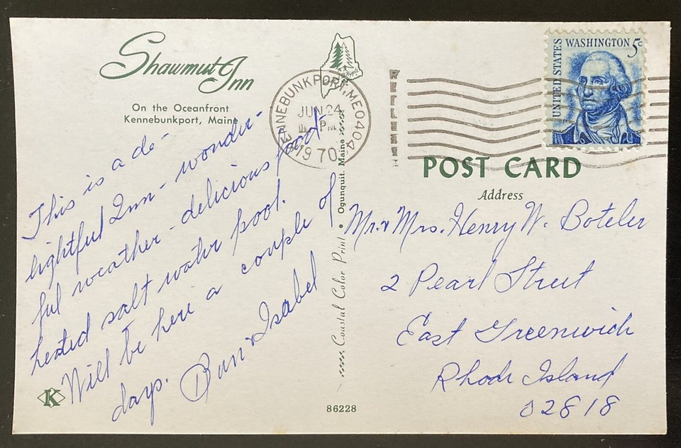 KENNEBUNKPORT, MAINE. C.1970 PC. (N52)~VIEW OF SHAWMUT INN RESORT | eBay