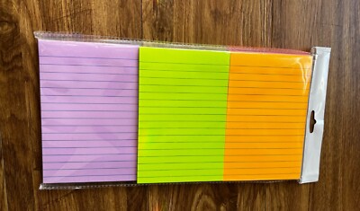 Sticky Notes with Lines 4x6 Lined Sticky Notes 8 Bright Multi Colors 8 ...
