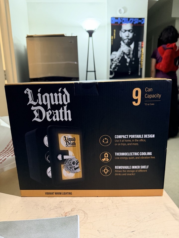 ️New! Liquid Death 5L 9-Can Mini Fridge, Black | eBay