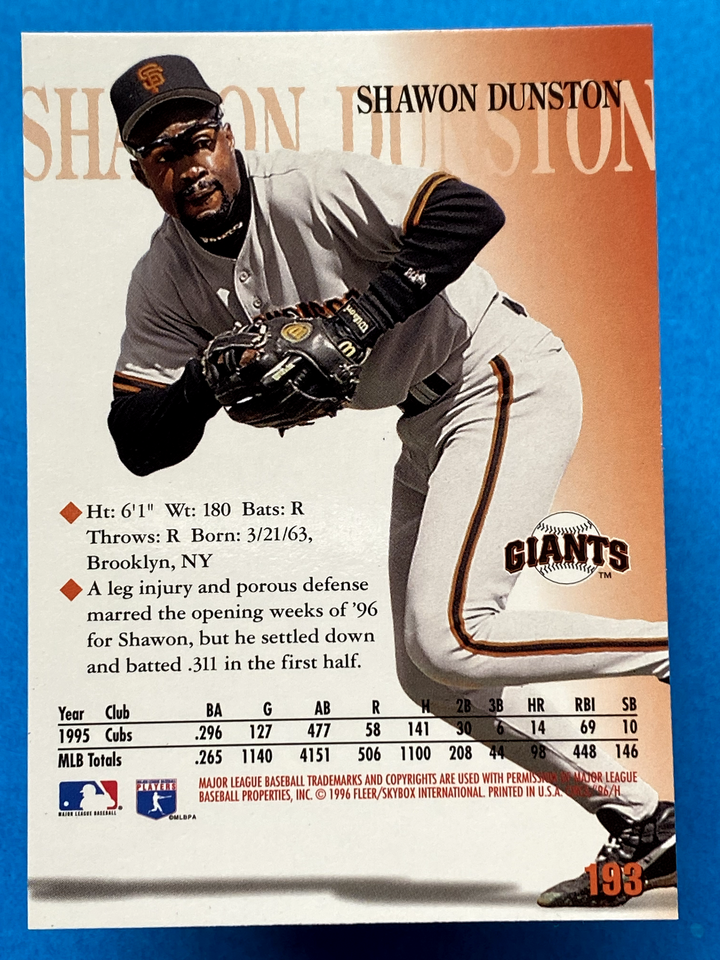 1996 Circa Shawon Dunston #193 | eBay