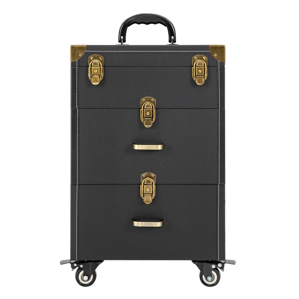 Nail Desk Travel Train Case Rolling Manicure Table Cosmetic Trolley ...