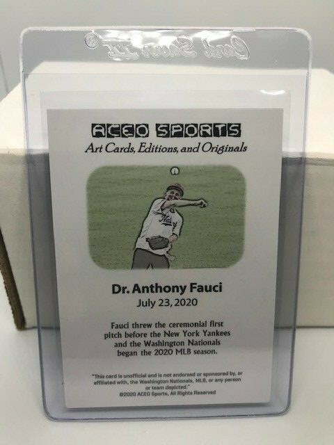 2020 Dr. Anthony Fauci *In Hand* Opening Day First Pitch ACEO Art ...