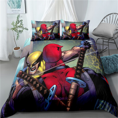 Linen Deadpool Doona/Duvet/Quilt Cover Set Queen/Single/Double/King ...