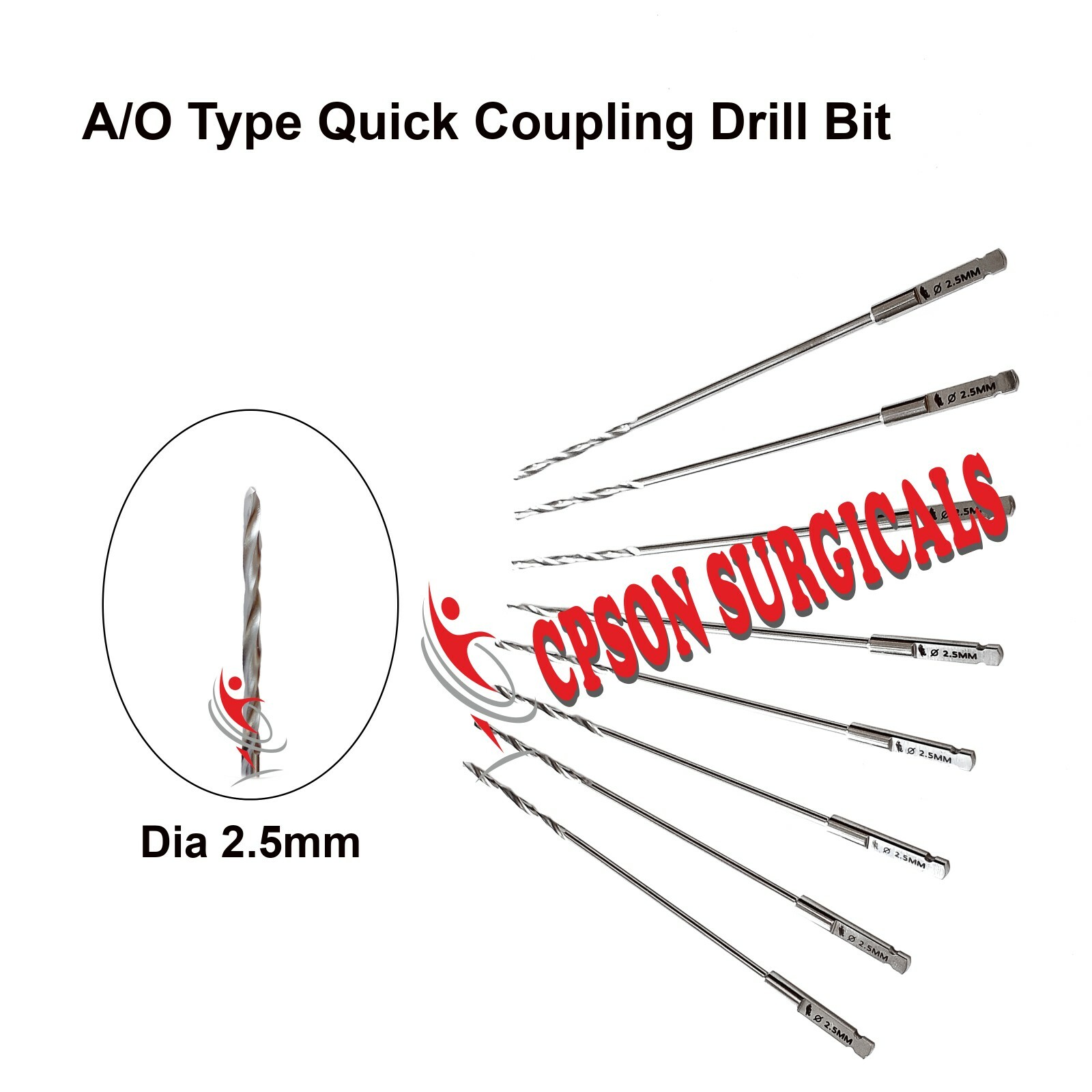orthopedic quick coupling Drill bits 2.5 mm set of 8 pcs | eBay
