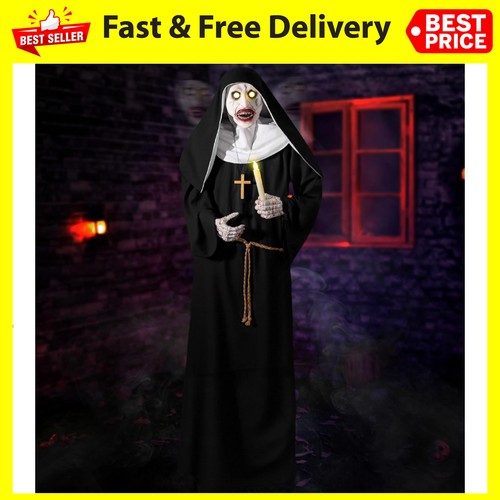 6ft The Nun Animatronic W/Motion Sensor & Creepy Sound Halloween Prop ...