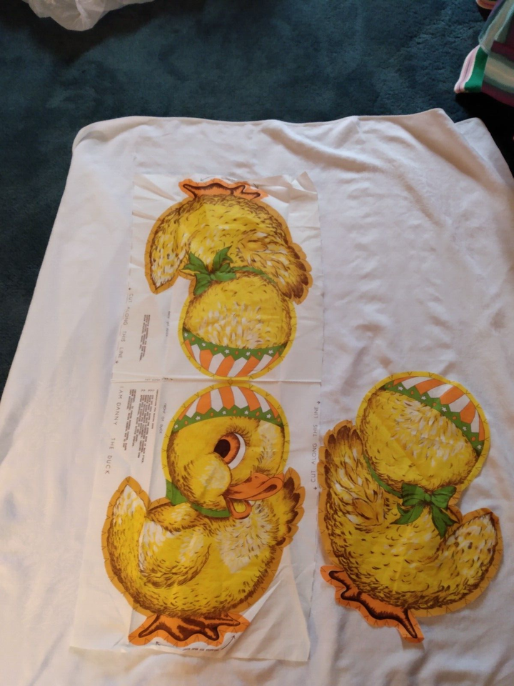 Vintage Danny the Duck Easter Craft Fabric Panel Cut n Sew Pillow Toy ...