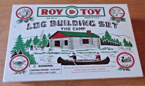 Roy Toy Building Logs The Camp Cabin Lincoln Set 37 Pc Mini Set Made ...
