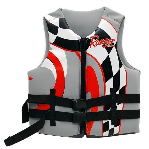Ranger Boats Life Jacket Type III Vest Gray Red 1689 - Adult Large for ...