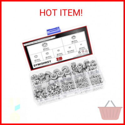 DYWISHKEY 310 Pieces Metric 304 Stainless Steel Hex Nuts Assortment Kit ...