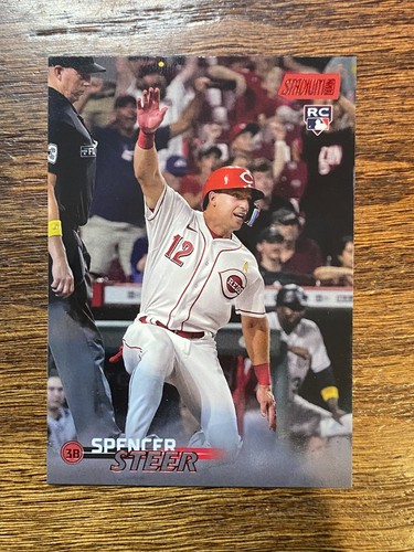 2023 Topps Stadium Club Red Parallel SP Spencer Steer Rookie ...