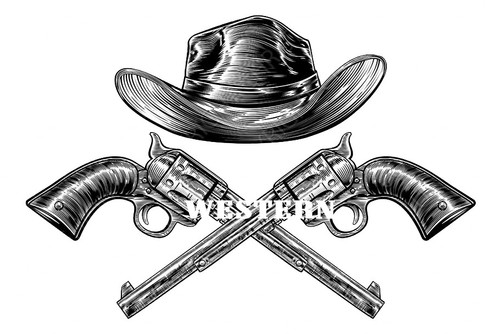 Western Gun Logo Decal Sticker Multiple Sizes | eBay