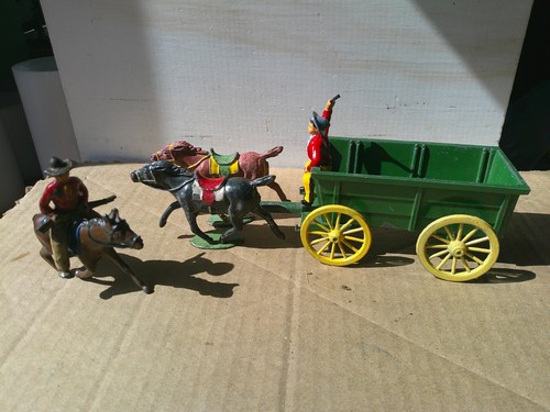 Timpo Toys, Old American West, Cowboy Wagon, lead 54mm, lot hollow cast ...