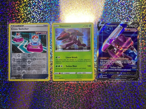 Pokemon TCG: Fusion Strike Full Art 254/264 Genesect V; Holo 016/185 ...