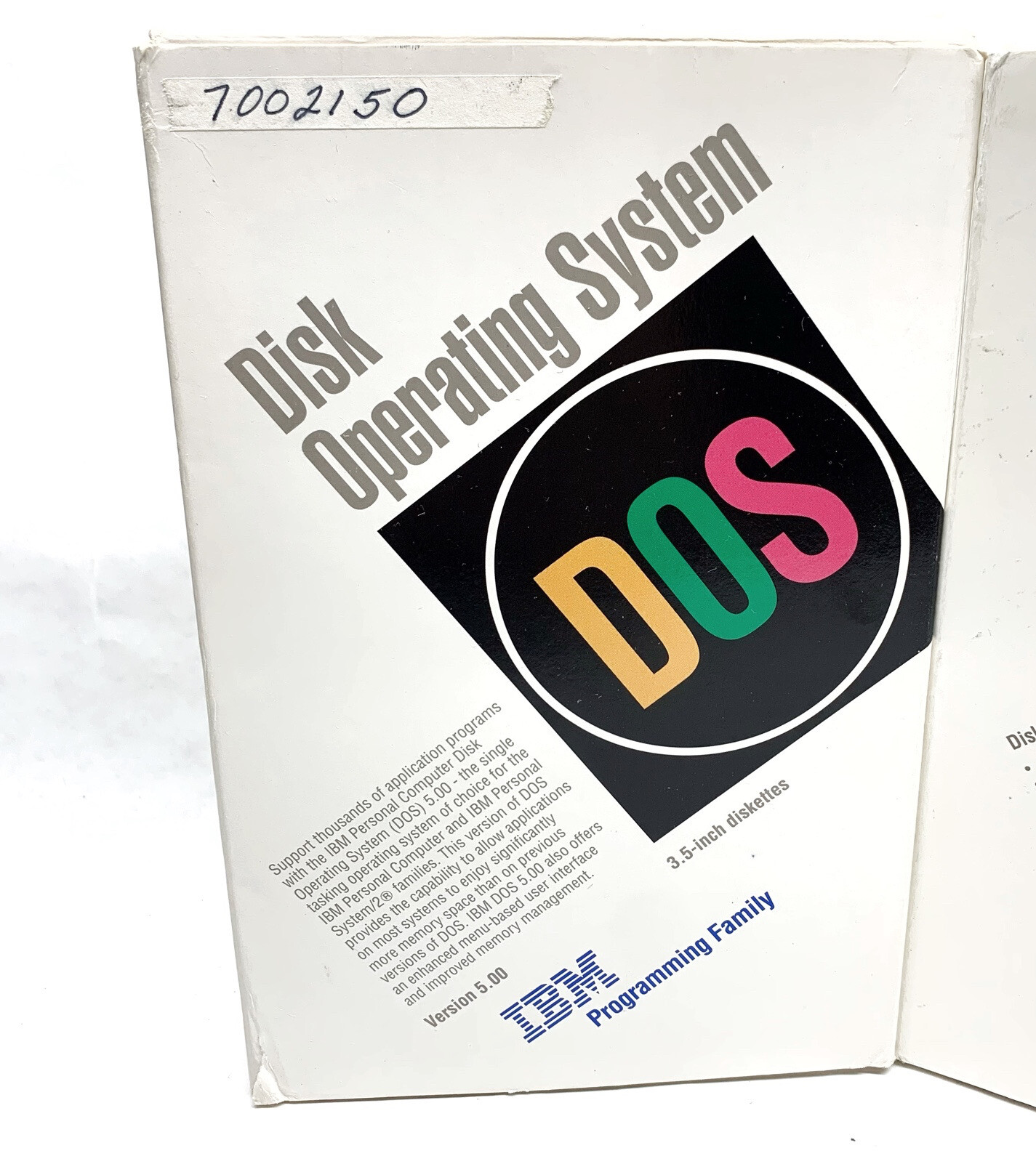 1991 IBM DOS Operating System Version 5.0 on 3.5” Floppy Disks ...