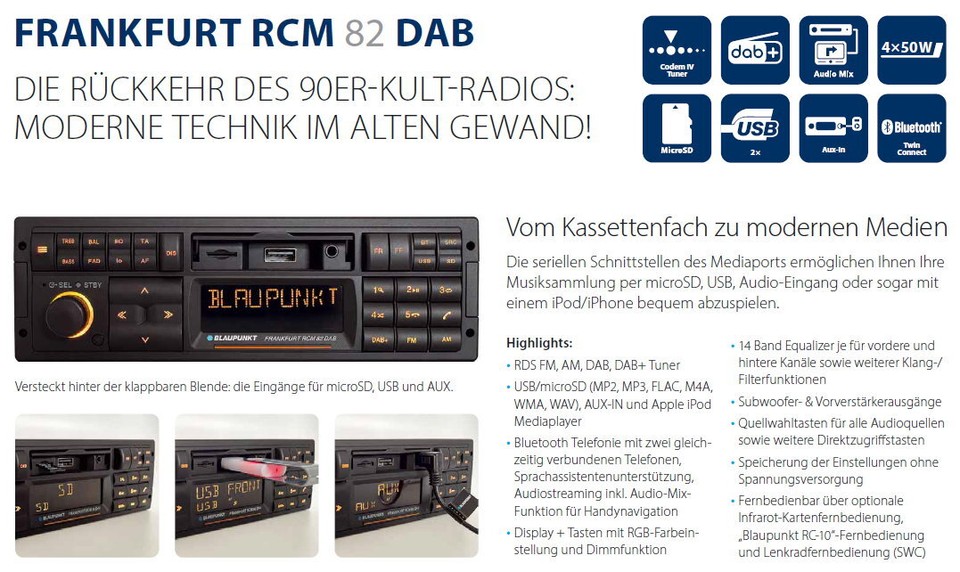 For Land Rover Defender Youngtimer Classic Car Radio DAB+ Bluetooth FM ...