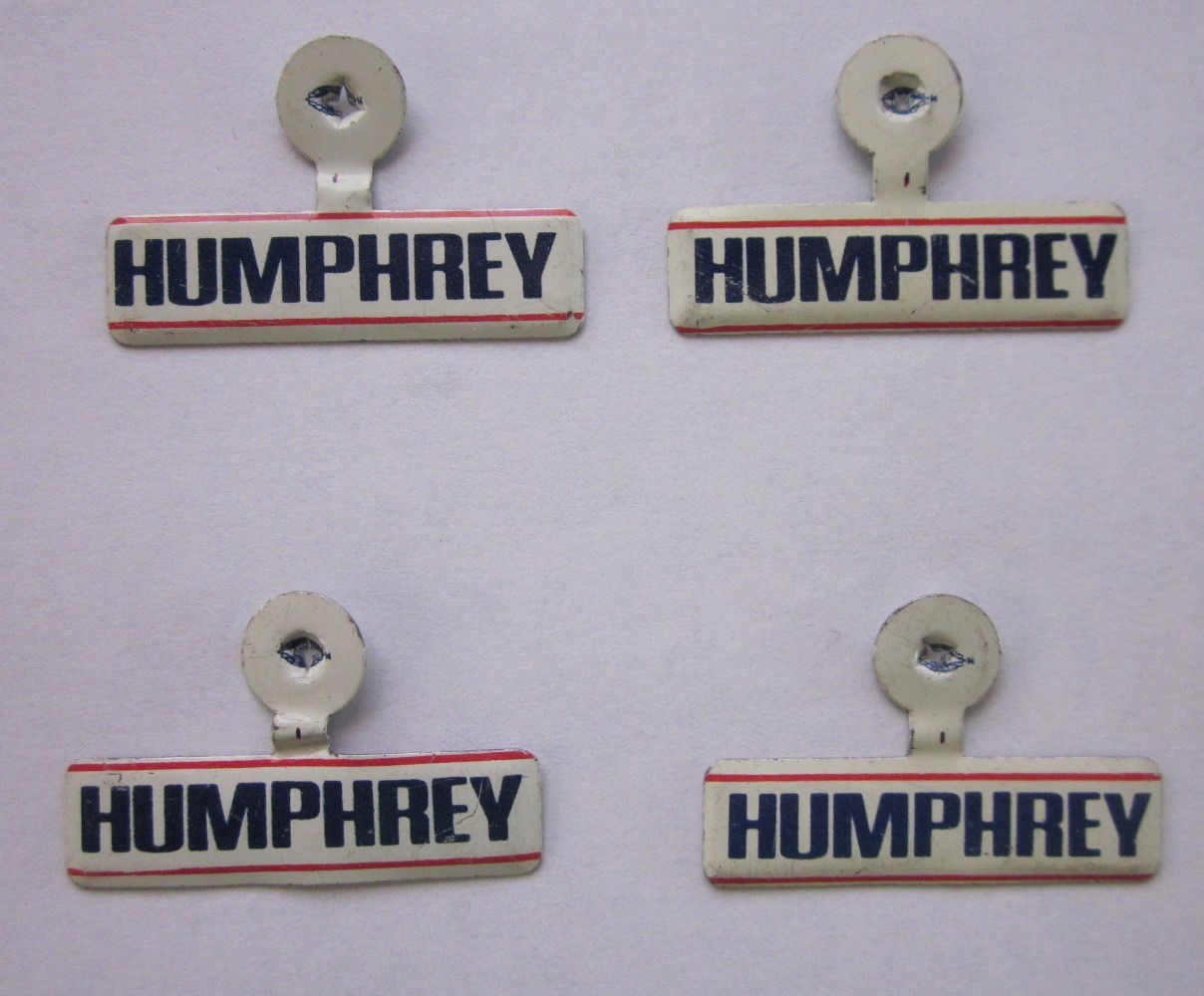 Lot of 4 Hubert Humphrey 1968 Presidential Political Tabs Used Good ...