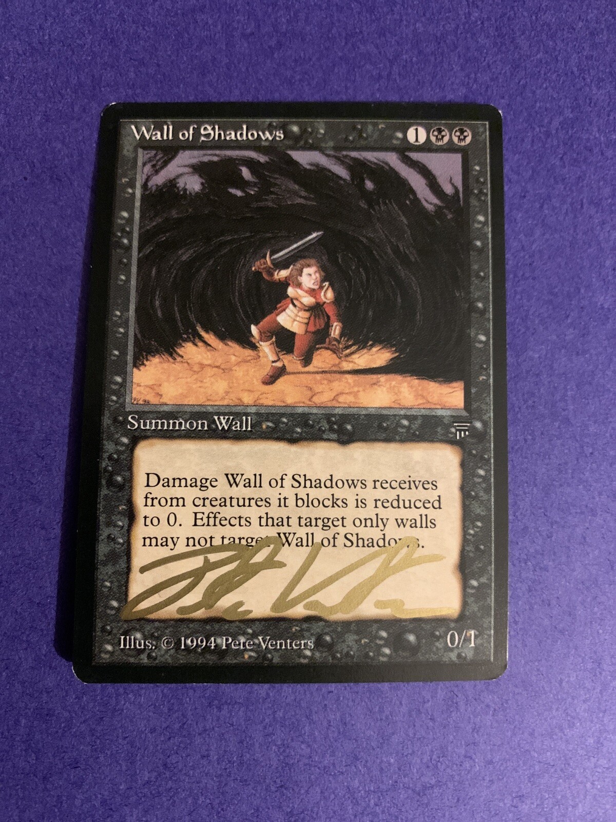 MTG Magic Wall Of Shadows Signed Artist Proof x1 Legends Pete Venters ...