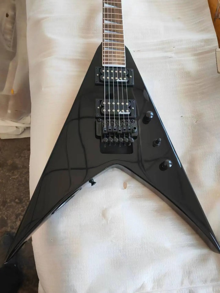Factory Customized Jackson Flying King V Electric Guitar Glossy Black 6 ...