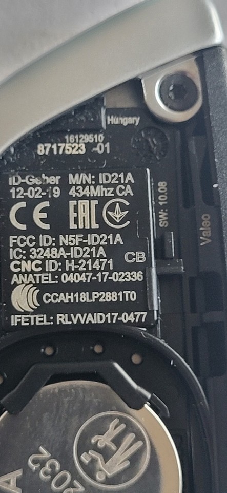 BMW Smart Key Fob Remote 16129510 Valeo 8717523-01 (Frq434) chip ID49 ...