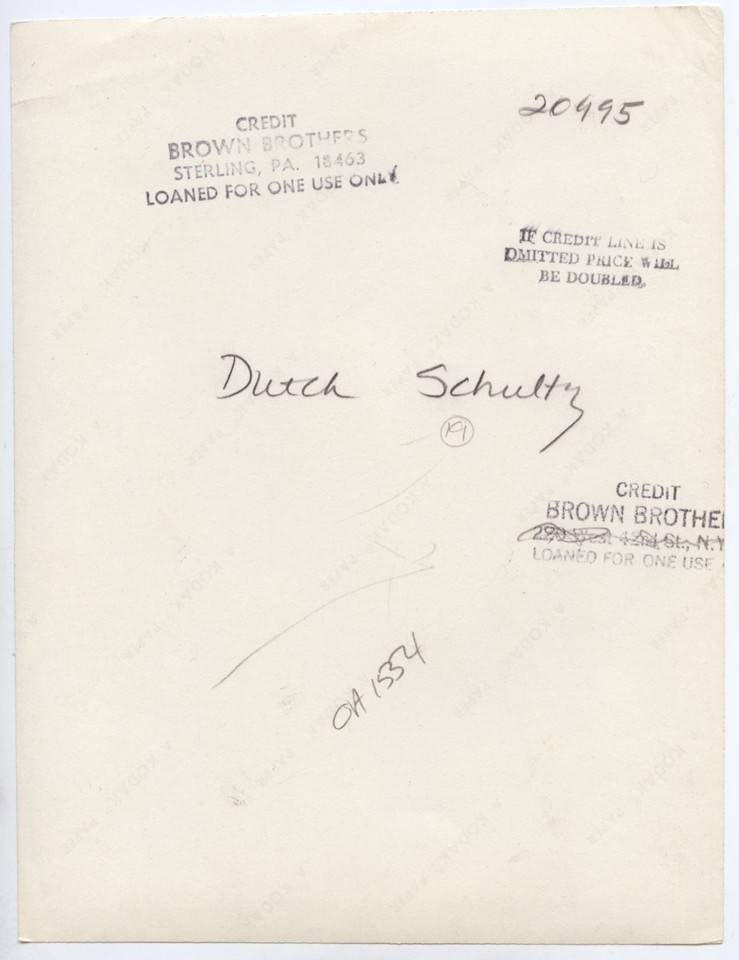 1930s NYC Mobster & Bootlegger Dutch Schultz Gets Police Escort Photo ...