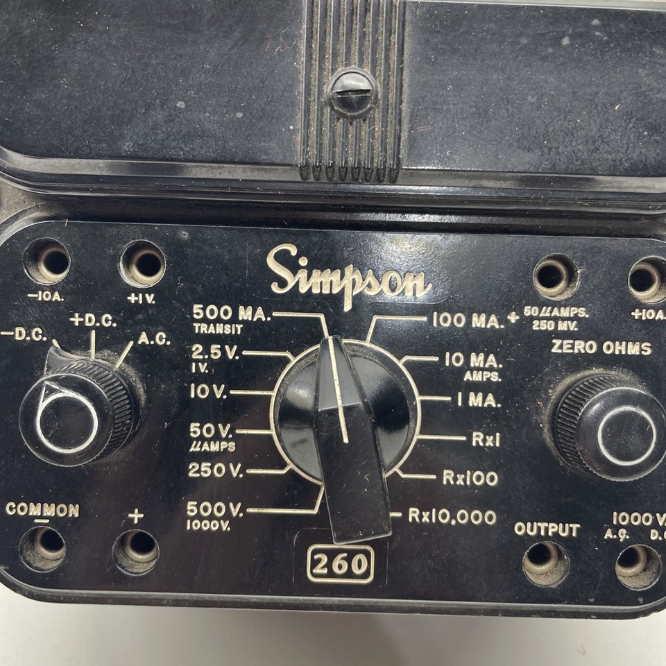 Simpson 260 Multimeter No Leads Untested Amp Ohm Resistance Meter ...