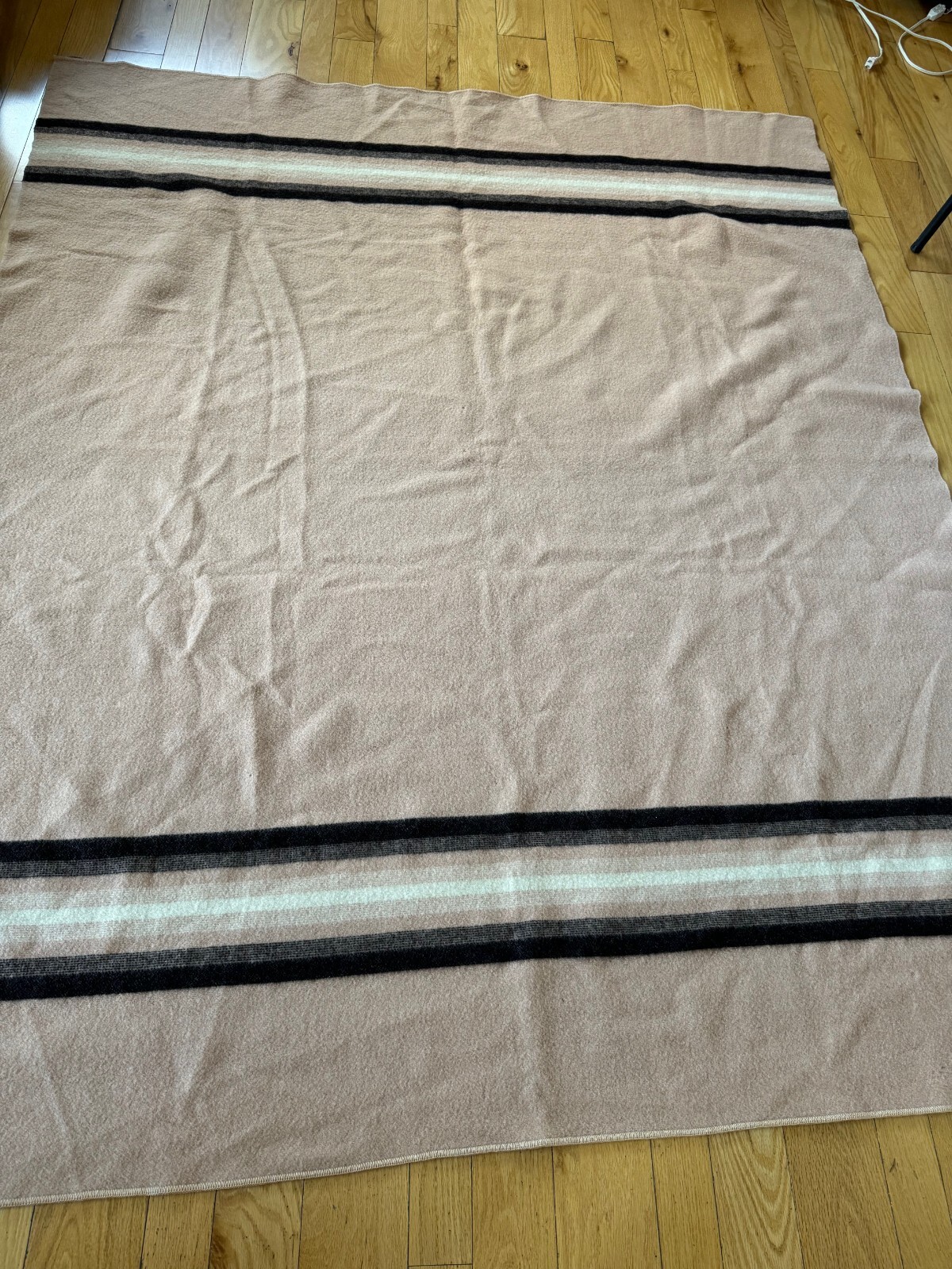 Vintage JACK FROST Wool Blanket Utah Woolen Mills 86" x 66" Tan | eBay