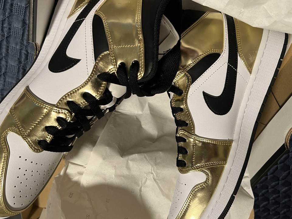 Brand New with Box Jordan 1 Mid SE Metallic Gold 2020 Size 11 | eBay
