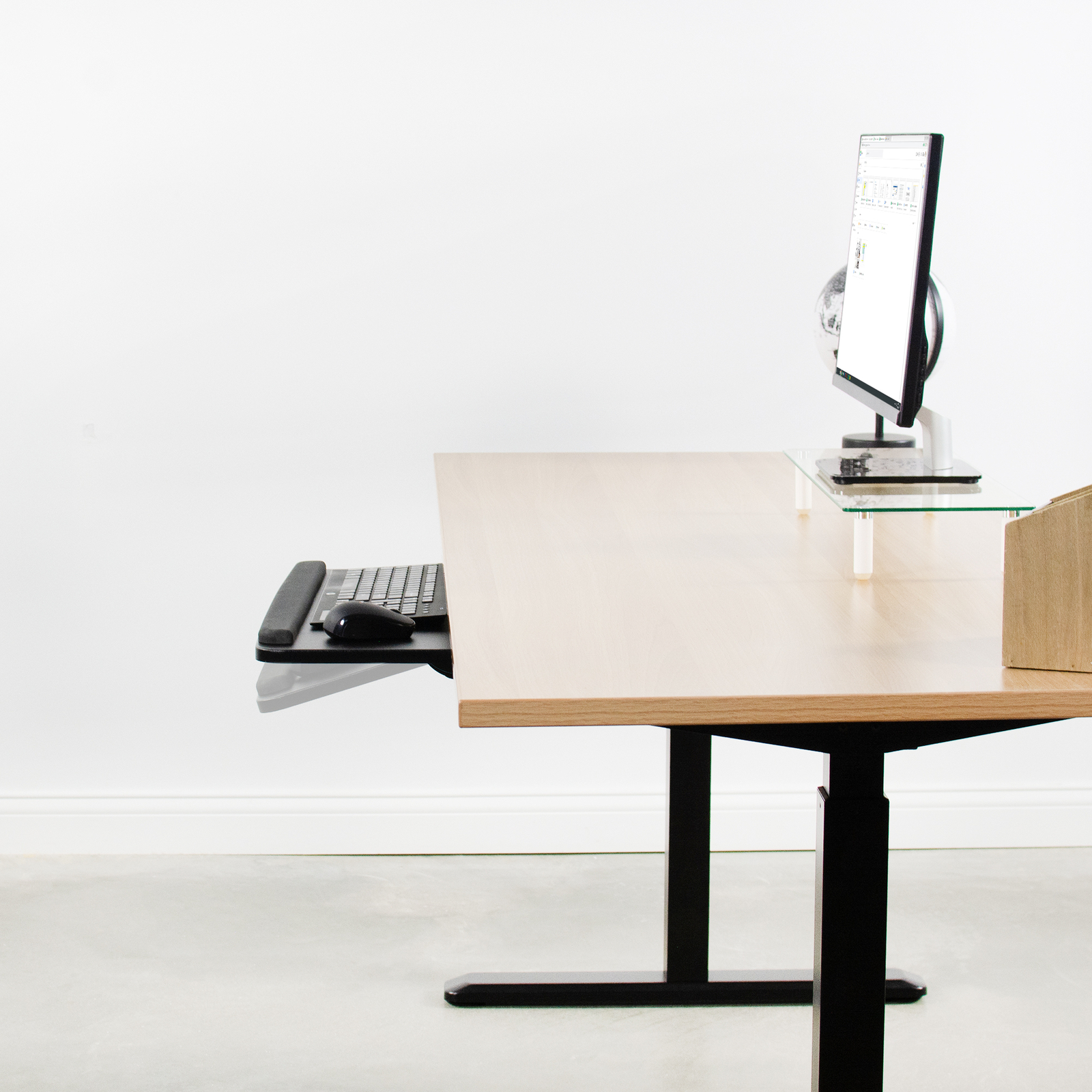 VIVO Adjustable Under Desk Keyboard Mouse Sliding Tray Mount and Spacer ...