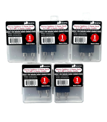 Stereo Splitter 3.5mm Jack to 2 RCA Jacks *LOT OF 5* Audio Connections ...