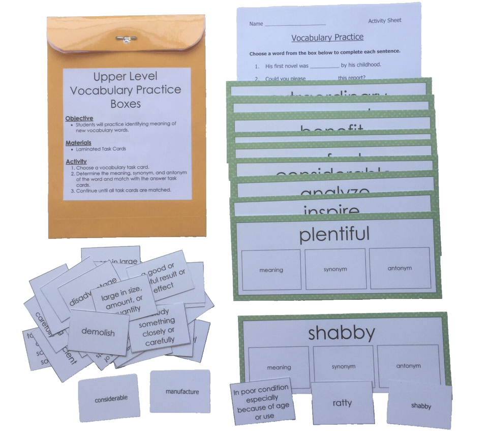 Teacher Made Learning Resource Center Activity Game Vocabulary Practice ...