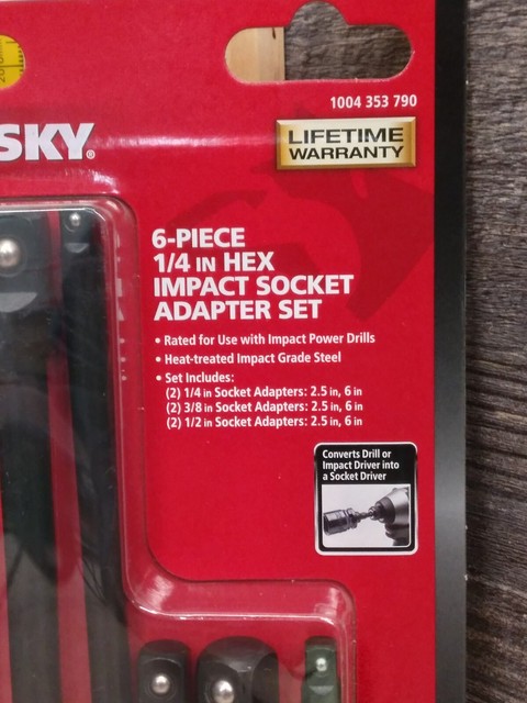 Husky 6 Piece 1/4” Hex Impact Socket Adapter Set for sale online | eBay