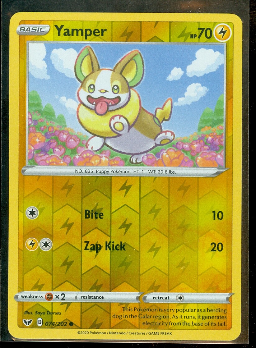 Pokemon YAMPER 074/202 Sword & Shield Rev Holo - - MINT | eBay