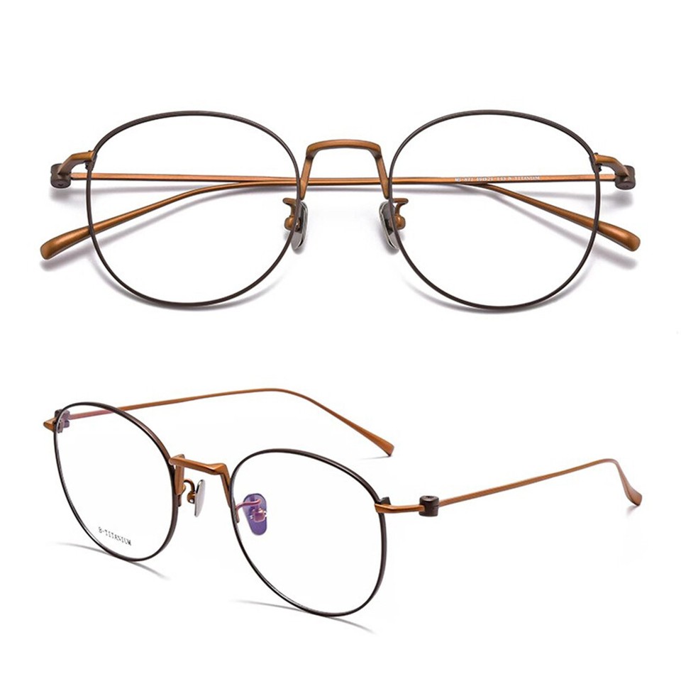 High-end Luxury Design Oval Titanium Full Rim Eyeglasses Frame Unisex ...
